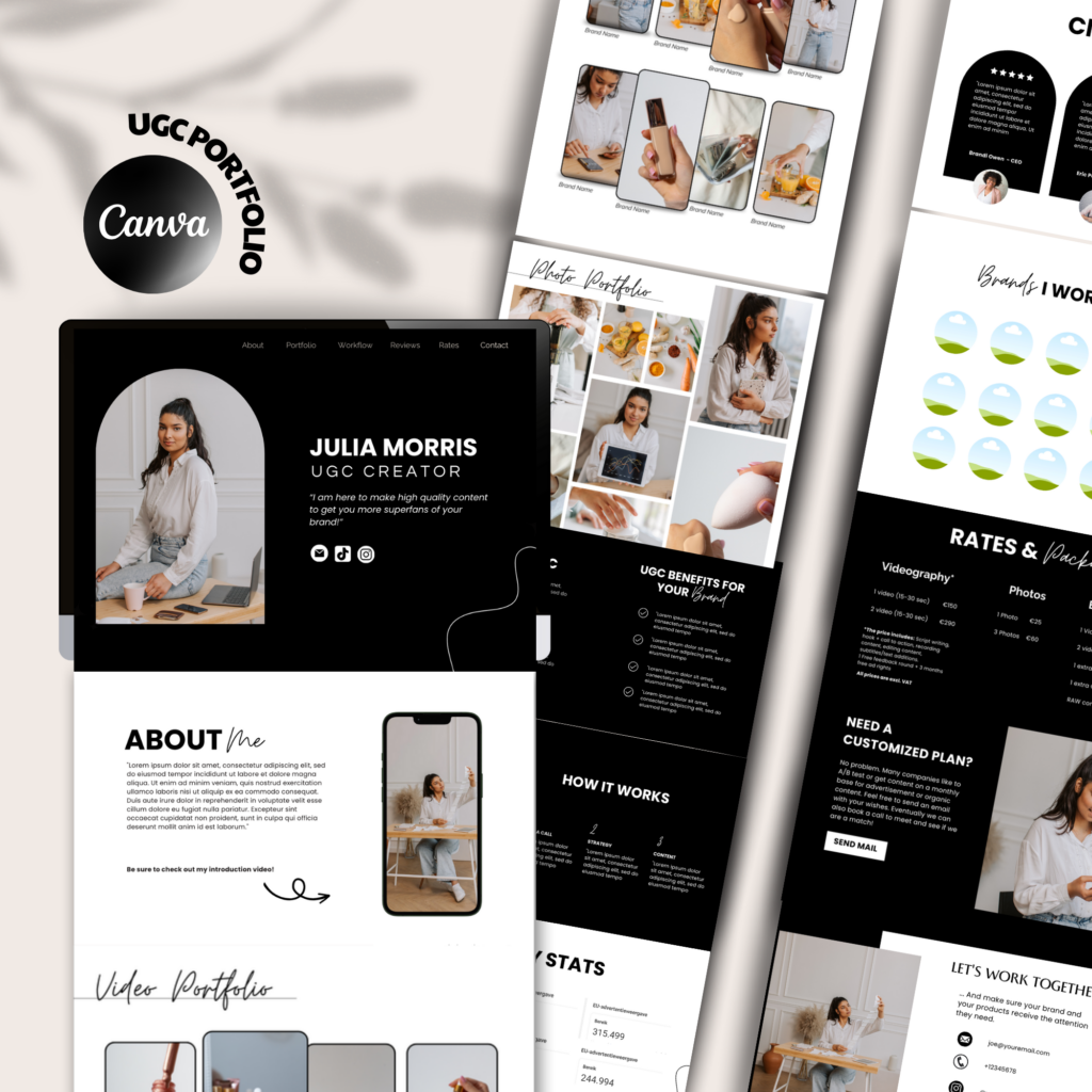 Professionele Canva Website Template voor UGC Creators - Limitless ...